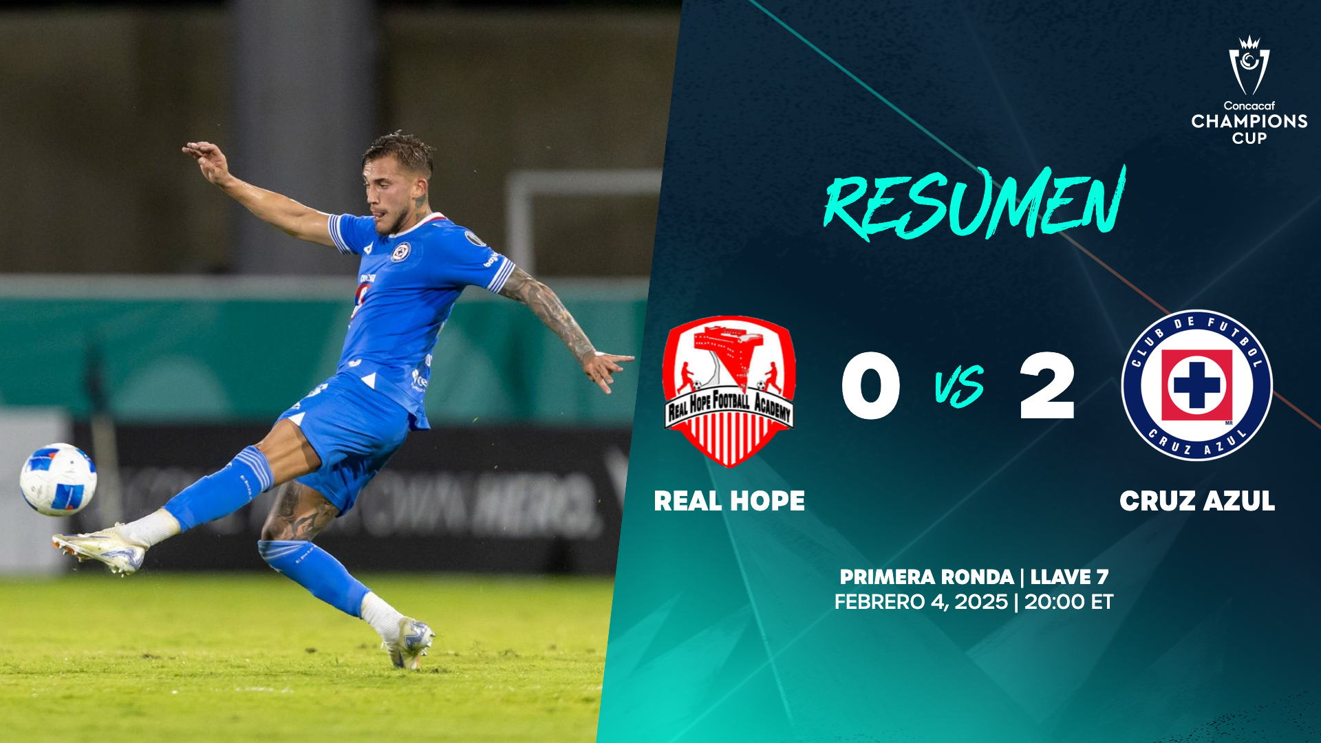 Real Hope v Cruz Azul | Resumen