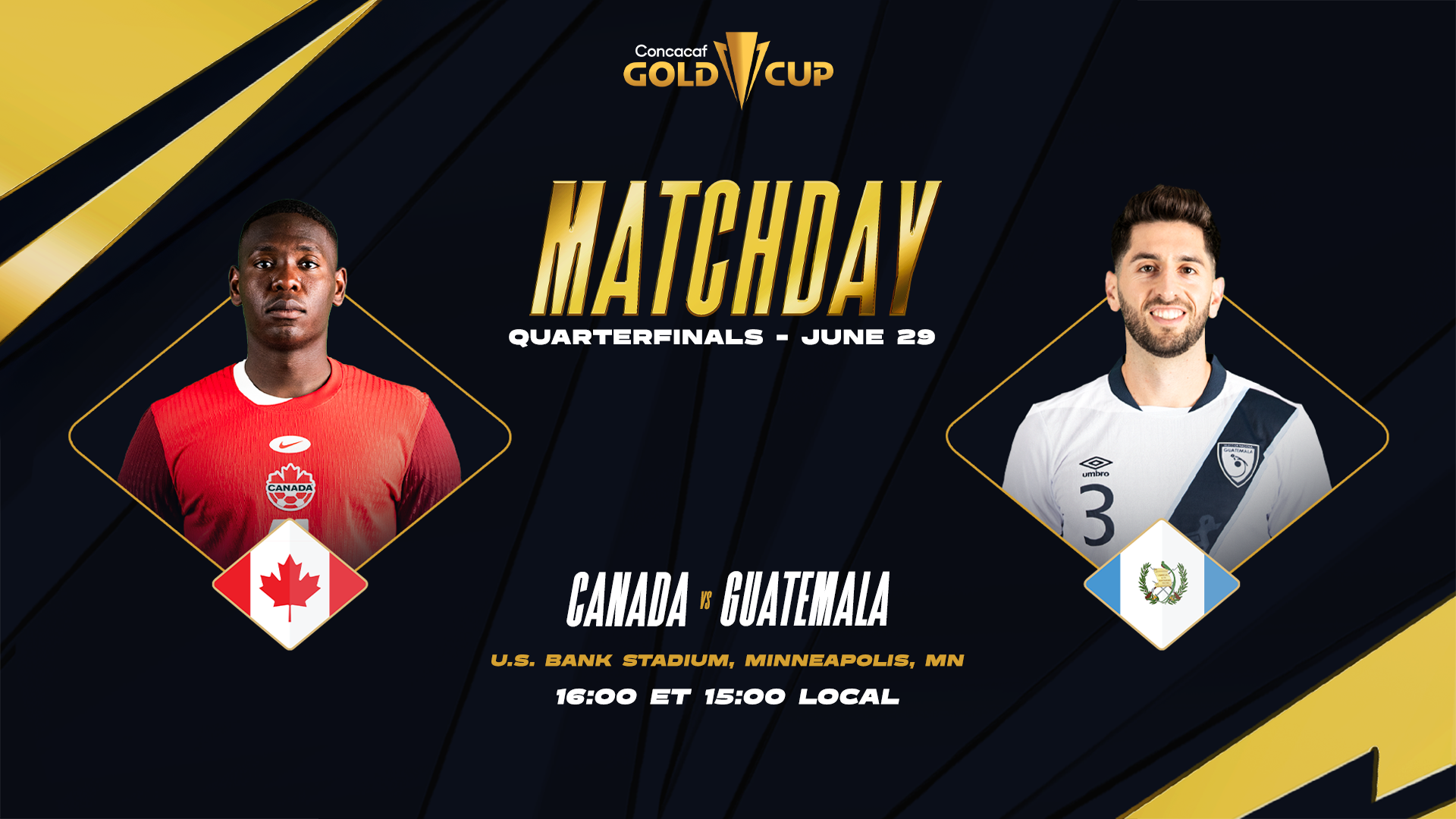 Canada and Guatemala meet in Gold Cup Quarterfinals